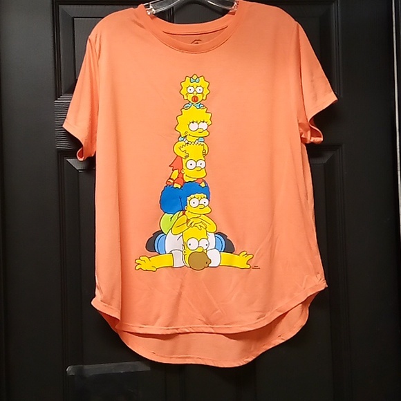 Simpsons | Tops | Cute Peach Colored Top Of The Simpsons | Poshmark